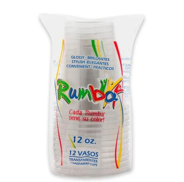 VASO RUMBA TRASLUCIDO PET NET NAT 12 OZ PAQ. X 50 – DetalShop